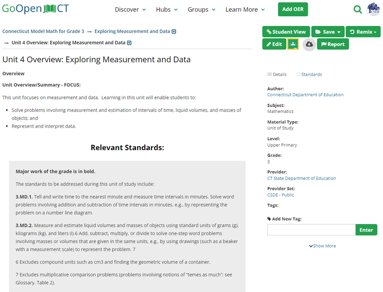 Connecticut Model Math for Grade 3, Exploring Measurement and Data ...